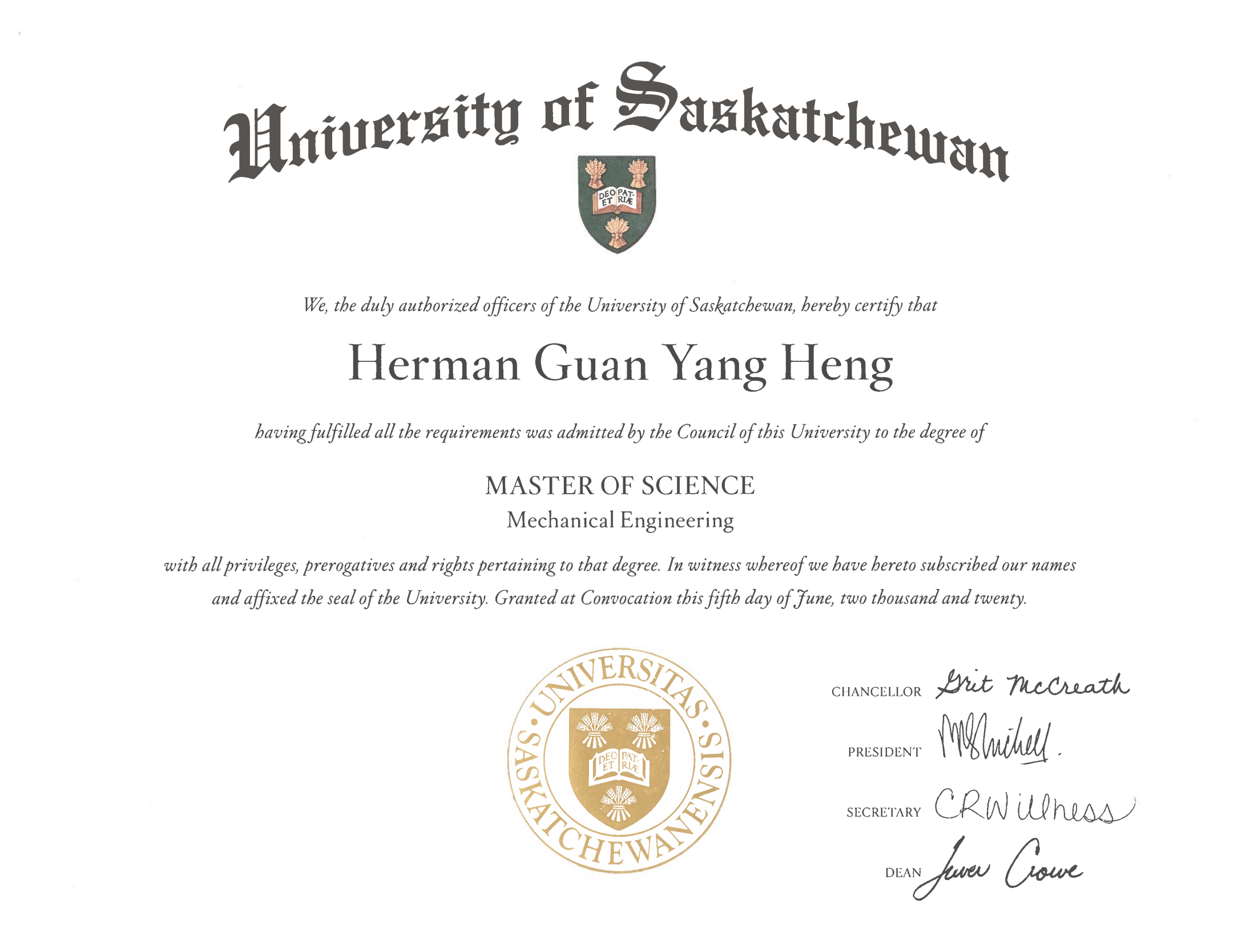 M.Sc. Degree